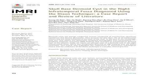 Pdf Skull Base Dermoid Cyst In The Right Infratemporal Fossa