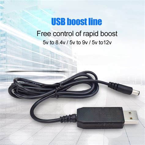 Fairnull Usb Dc 5v To 8 4v 9v 12v 5 5x2 1mm Male Plug Power Supply Step Up Adapter Cable