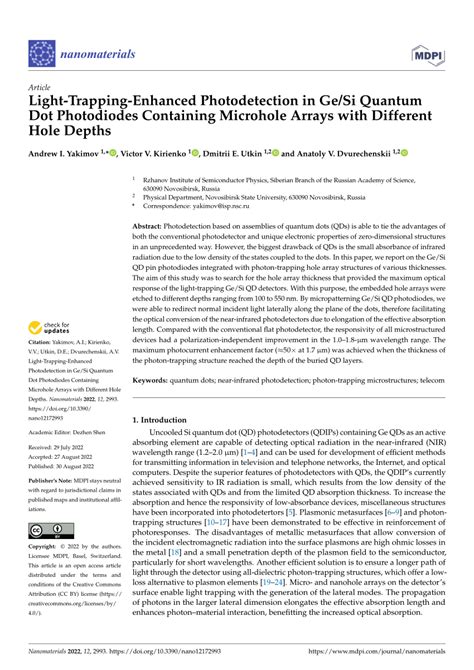 pdf light trapping enhanced photodetection in ge si quantum dot