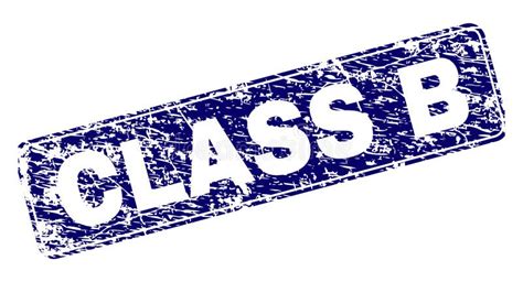 Grunge Class B Framed Rounded Rectangle Stamp Stock Vector