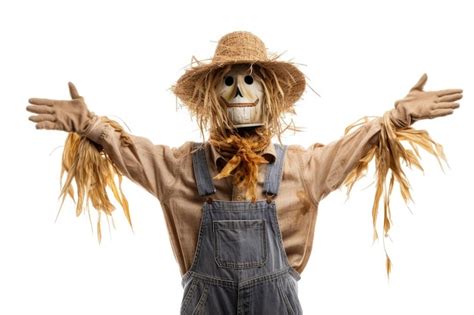 Premium Ai Image A Scarecrow Isolated On White Background