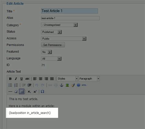 joomla 2 5 put a module in an article inmotion hosting