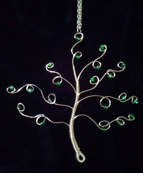 Simple Tree Pendant By Katrina Davis Artuition Deviantart Com Silver Coated Wire And Glass