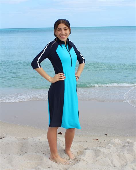 Aqua Modesta Modest Swim Dress Style 2633 Etsy