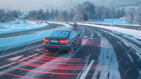 Autonomous Car With Radar Sensors Detecting Obstacles To Enhance Vehicle Safety Premium Ai