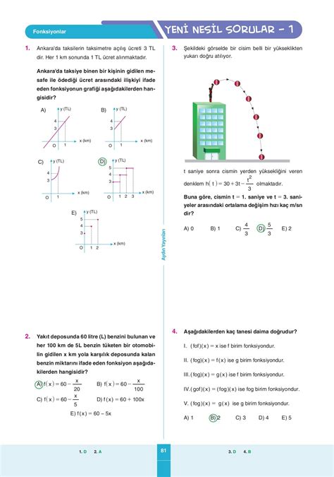 Ayt Matematik Ders Leyi Mod Lleri Mod L Fonksiyonlar Nesibe