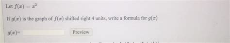 Solved Let F X X 2 If G X Is The Graph Of F X Shifted