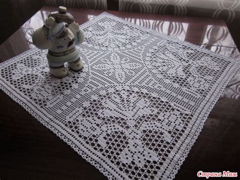 Квадратная салфетка филе Переработанные поделки Поделки Салфетки