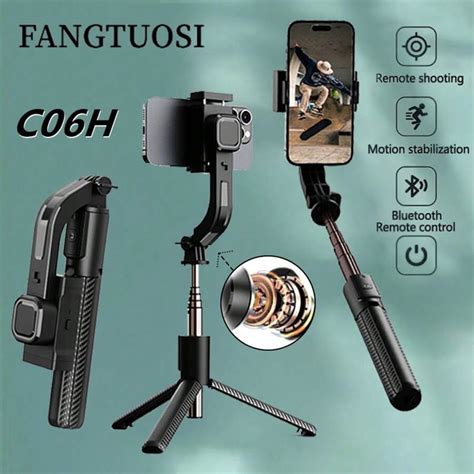 FANGTUOSI C06H Mobile Video Stabilizer Bluetooth Selfie Stick Tripod Gimbal Stabilizer For