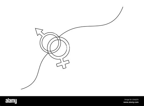 Female Gender Symbol One Line Art With Minimalist Isolated Outline