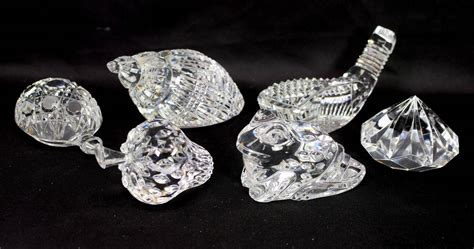 On 6 Waterford Crystal Figural Paperweights Auction