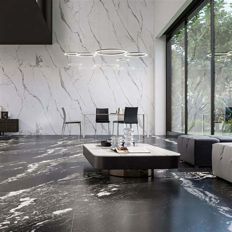 Iron Black And Statuario Mahceram Ceramic Tiles