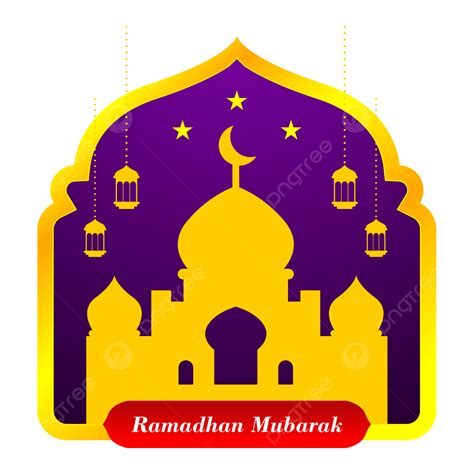 Gambar Tanda Sederhana Ramadhan Mubarak Dengan Ilustrasi Vektor