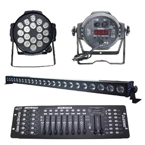 Kit 10 Par Led 18 Leds Rgbw 10W Mesa Dmx512 10 Ribaltas em Promoção