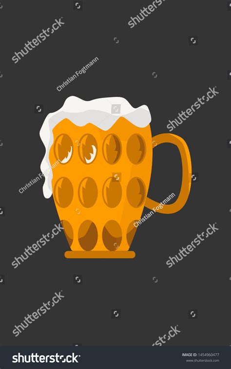 Beer Mug Glass Full Beer Foam Stock Vector Royalty Free 1454960477