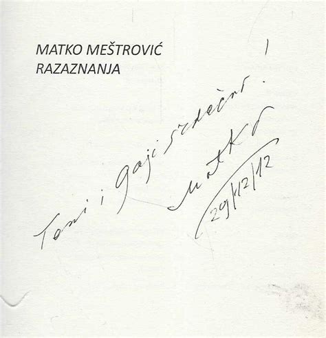 Matko Meštrović Razaznanja S Potpisom Crveni Peristil