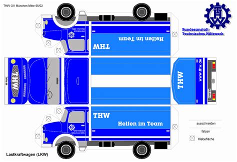 SP Papel Modelismo PaperTruck Bastelbögen LKW THW