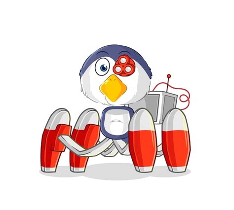 Premium Vector Penguin Future Robot Vector Cartoon Character