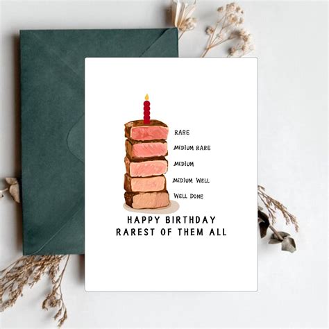 Funny Bbq Steak Birthday Card Etsy