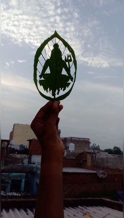 Shiv Ji Leaf Cutting Art 🌿shiv Shiva Bholenath Shorts Youtube