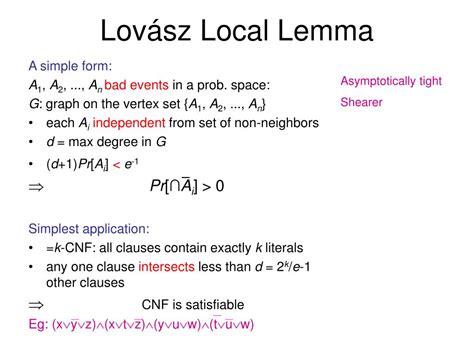 Ppt A Constructive Version Of The Lov ász Local Lemma Powerpoint