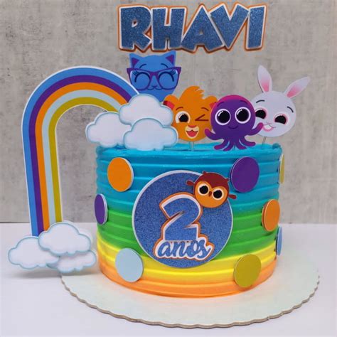 Topo De Bolo Bolofofos Arco Iris Produtos Elo7