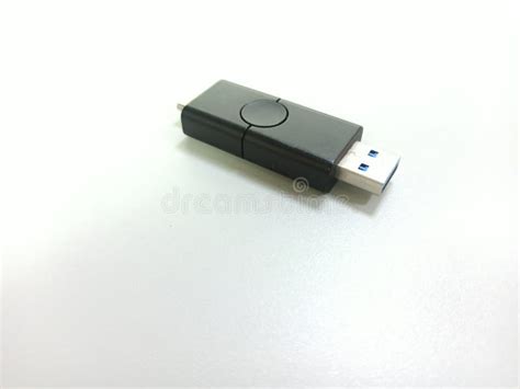 A Black Dual OTG Flashdisk Type C On A White Office Table Stock Image Image Of Flashdisk Type