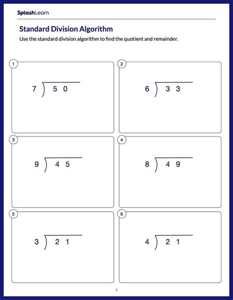 Year 4 Maths Division Worksheets Free Printable Splashlearn