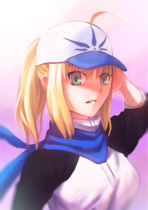 Safebooru 1girl Ahoge Baseball Cap Blonde Hair Fate Stay Night Fate