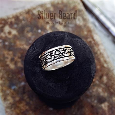 Славянское кольцо с птицами | Silver Beard