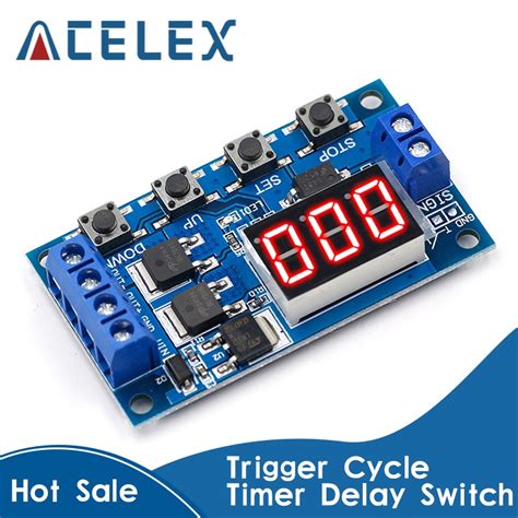 dc 12v 24v dual mos led digital time delay relay trigger cycle timer delay switch circuit board