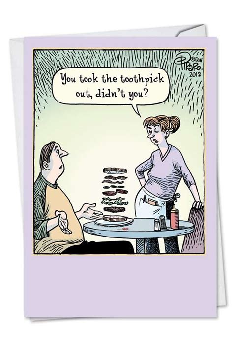 Missing Toothpick Cartoons Birthday Paper Card Bizarro By Dan Piraro
