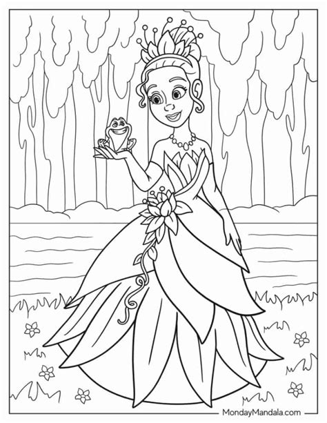 Princess Coloring Frog Pages Tiana Disneyclips Drawings Sheets 