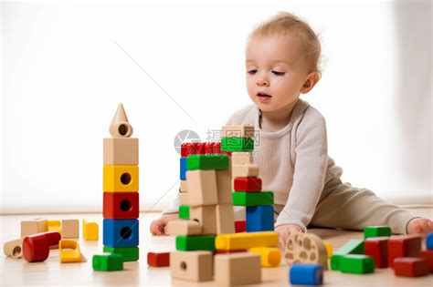 正在玩积木的男孩高清图片下载 正版图片 摄图网