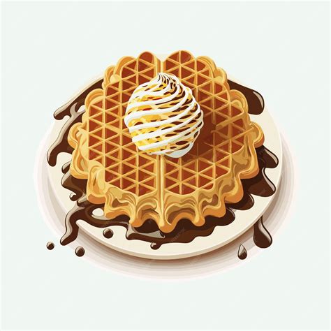 Premium Vector Vector Cute Waffles Cartoon Style