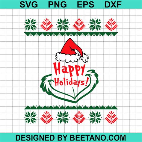 Grinch Face Christmas Ugly Sweater Svg Grinch Ugly Sweater Svg Ugly