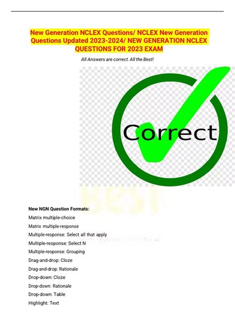 New Generation NCLEX Questions NCLEX New Generation Questions Updated NEW GENERATION NCLEX