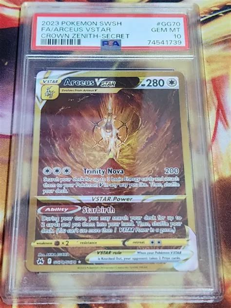 ARCEUS VSTAR 2023 Pokemon SWSH GG70 Crown Zenith Secret FA PSA 10 EUR