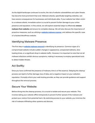 How To Remove Malware From Website MagCloud