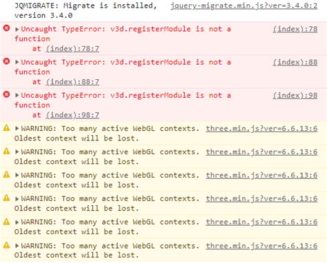 Warning Too Many Active Webgl Contexts Oldest Context Will Be Lost