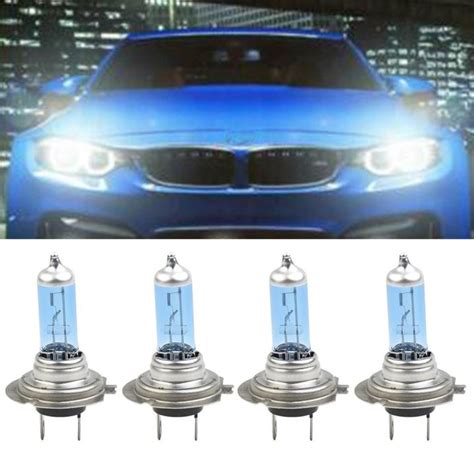 4x H7 100w Xenon Headlight Bulb Super White 6000k Lamp Light Effect Hid