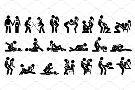 Sexual Sex Positions Stick Figures Icons ~ Creative Market