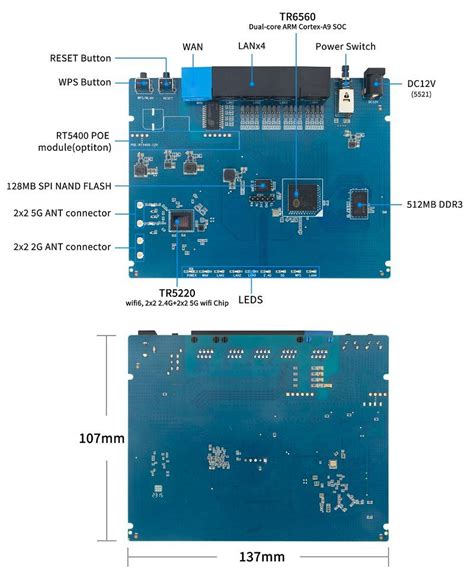 Banana Pi Bpi Wifi6路由器创耀科技创耀科技tr6560tr5220 Wifi芯片 Bpi Wifi6 Router