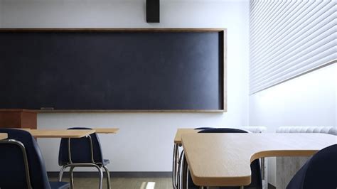 Premium Photo Empty Classroom Blackboard 3d Rendering