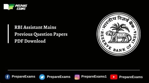 Rbi Assistant Mains Previous Question Papers Pdf Download Prepareexams