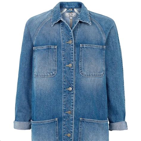 Fat Face Denim Duster Jacket Mid Denim Gem