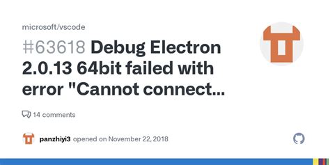 Debug Electron 2013 64bit Failed With Error Cannot Connect To