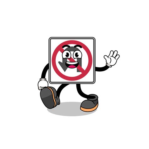 No U Turn Road Sign Cartoon Walking 19930266 Vector Art At Vecteezy