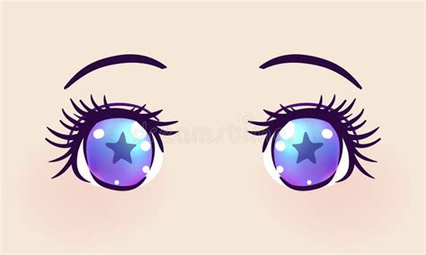 Olhos Bonitos Coloridos No Estilo Do Anime Manga Com Luz Brilhante