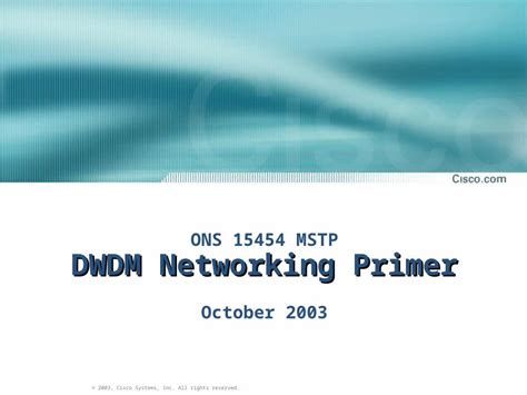 PPT Cisco DWDM Overview DOKUMEN TIPS